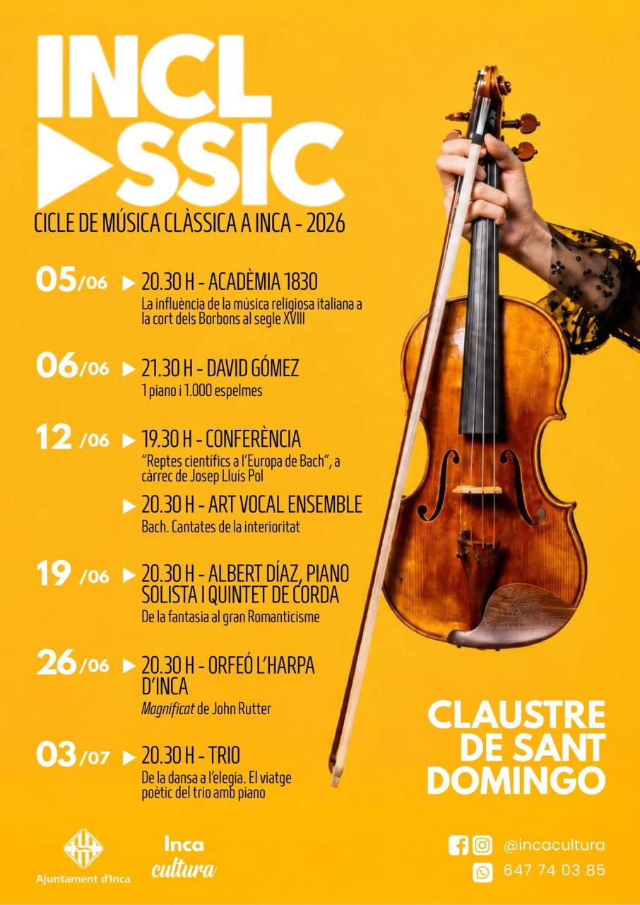 Cicle de Música Clàssica al Claustre de Sant Domingo d’Inca