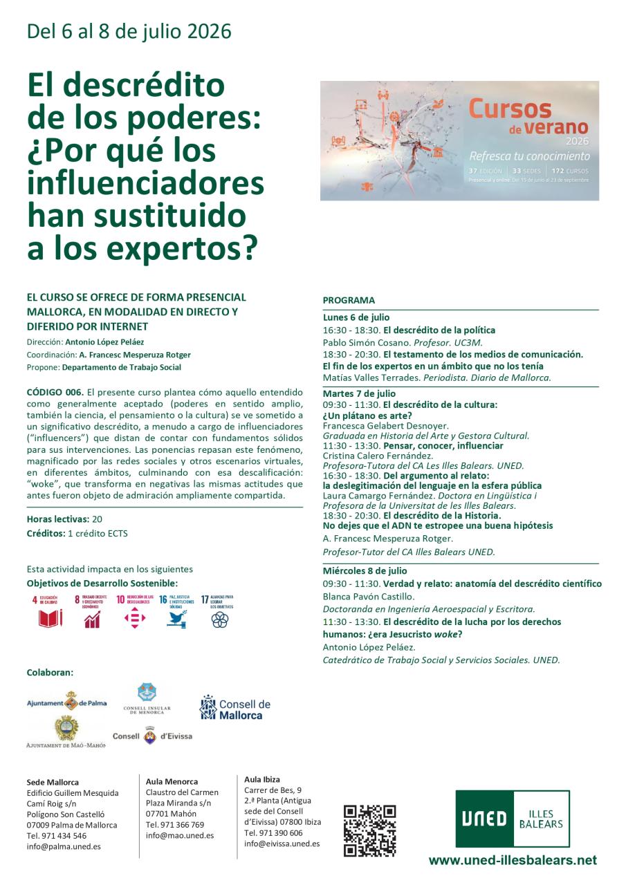 La UNED Illes Balears es demana per què els ‘influencers’ han ...