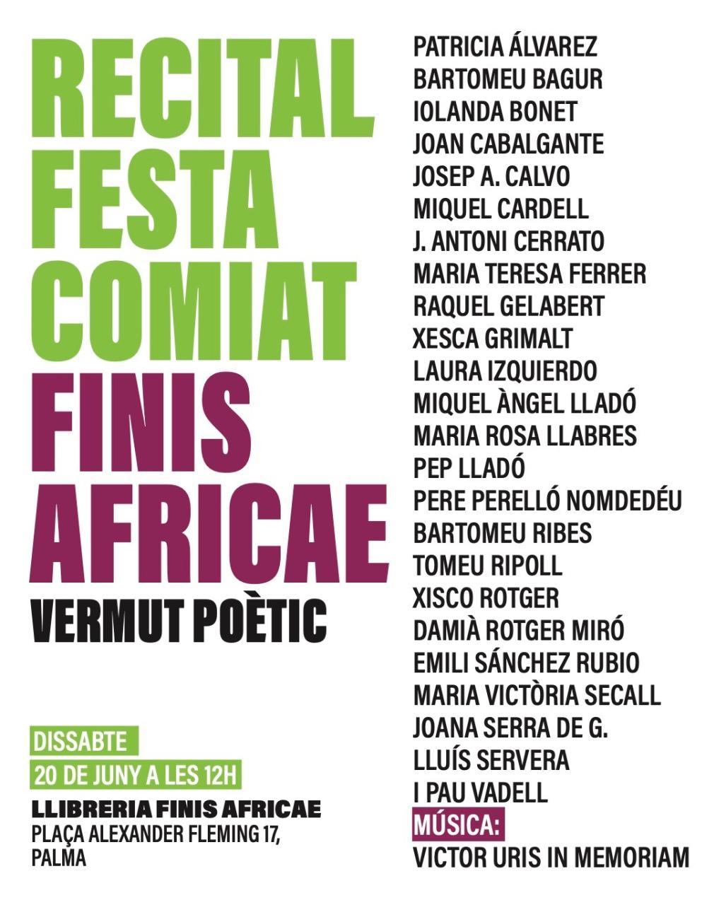 Recital poètic i festa de comiat a Andreu Carles López Seguí