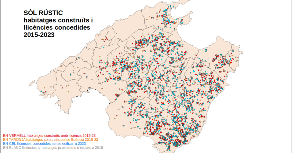 Els xalets edificats en sòl rústic a Mallorca han consumit més de 580 ...